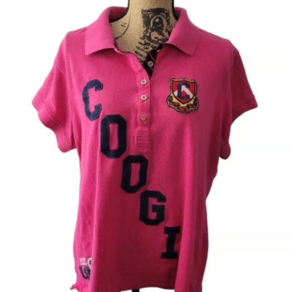 Tops | Coogi Logo Fuscia Pink Short Sleeve Polo Shirt | Poshmark